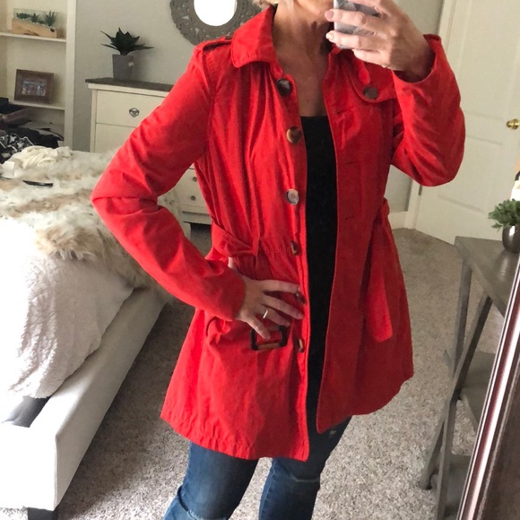 Forever 21 | Jackets & Coats | Bright Red Long Jacket | Poshmark